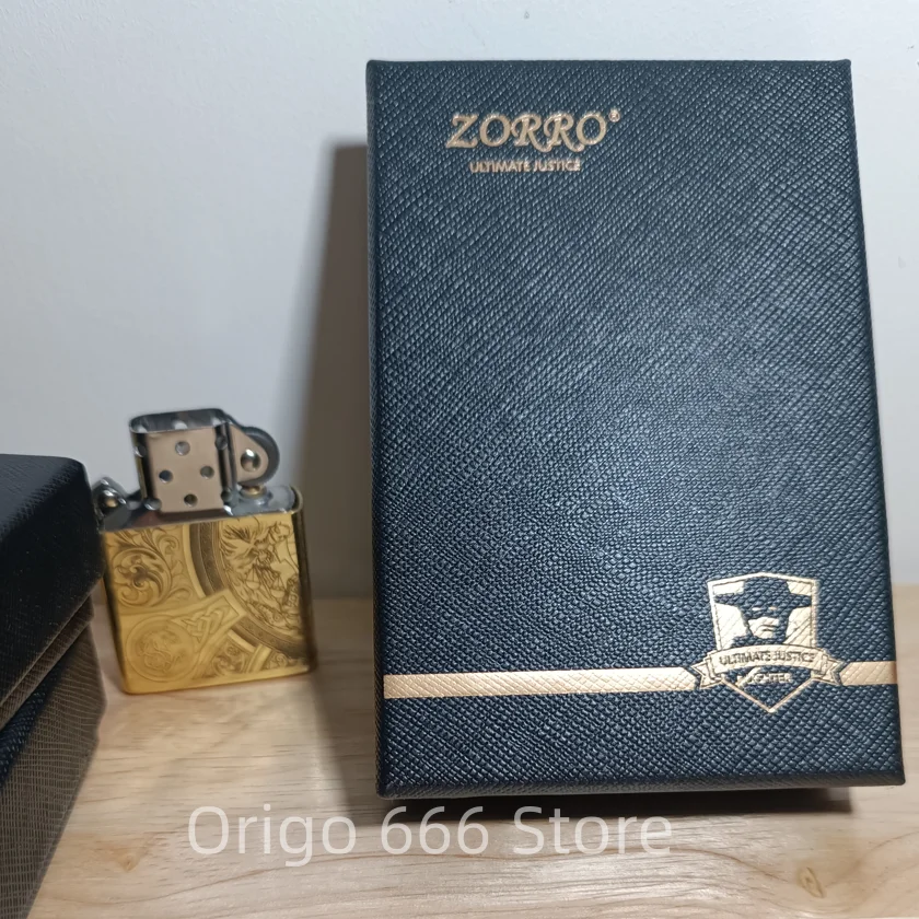 Zorro 902 Brass carved Windproof Kerosene Lighter Includes Stainless ...