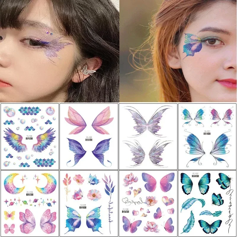 Colorful-Face-Stickers-Sweet-Fresh-Butterfly-Temporary-Tattoo-Stickers ...