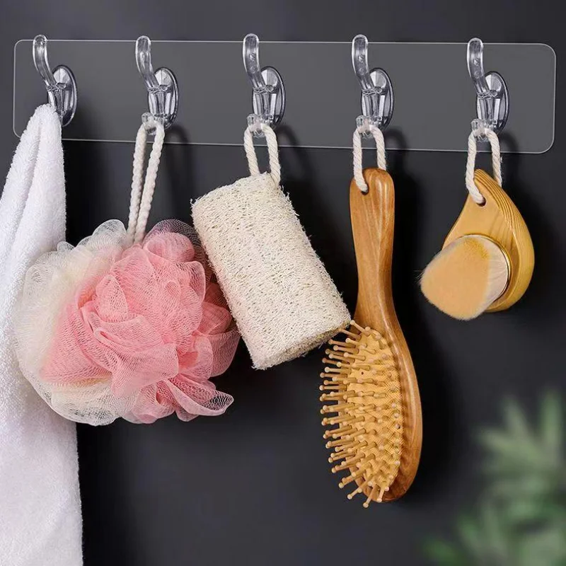 Multipurpose-Self-Adhesive-Hooks-Nail-free-Transparent-Plastic-Wall ...