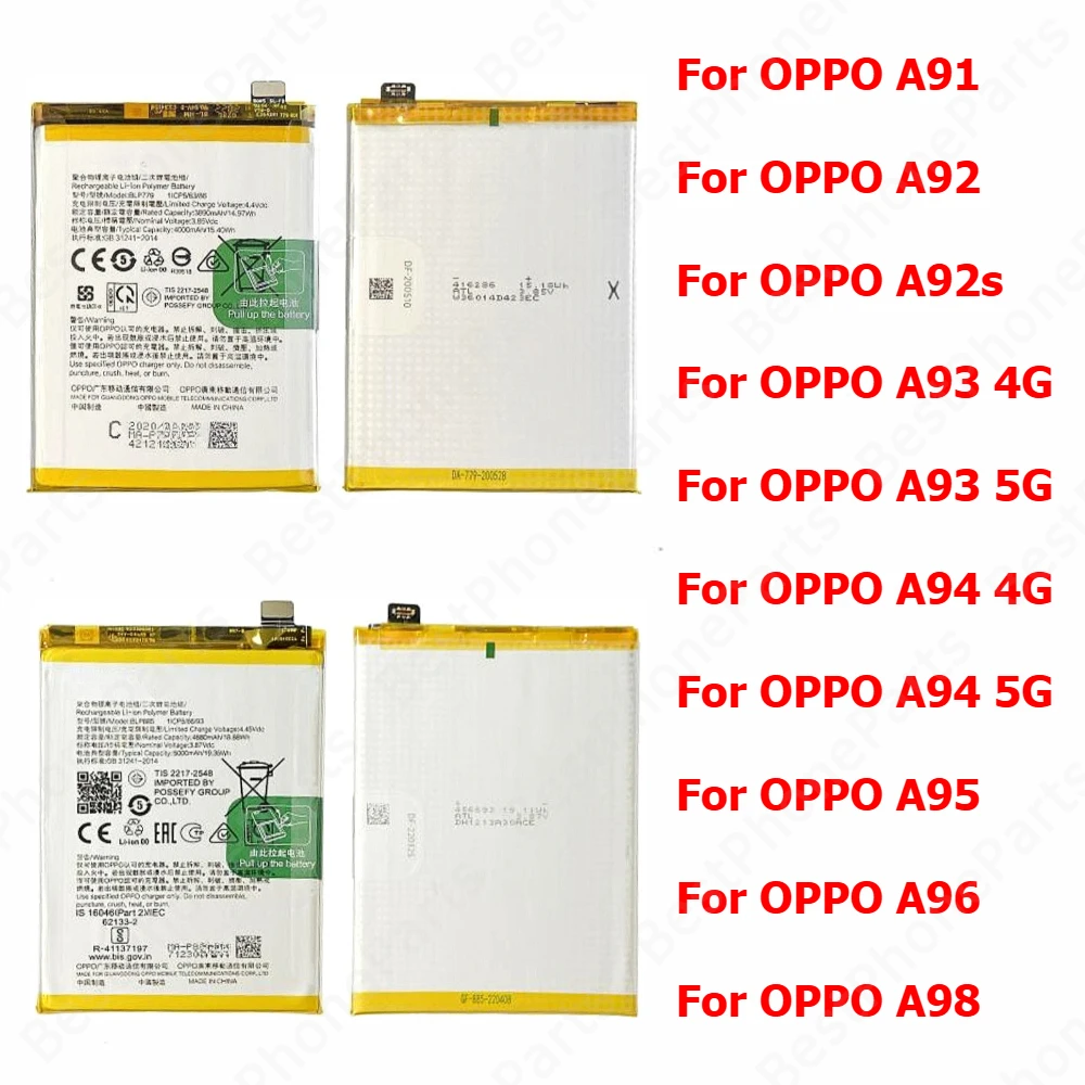 Battery For Oppo A98 A96 A95 A94 4G A93 5G A92 A92s A91 BLP989 BLP885 ...