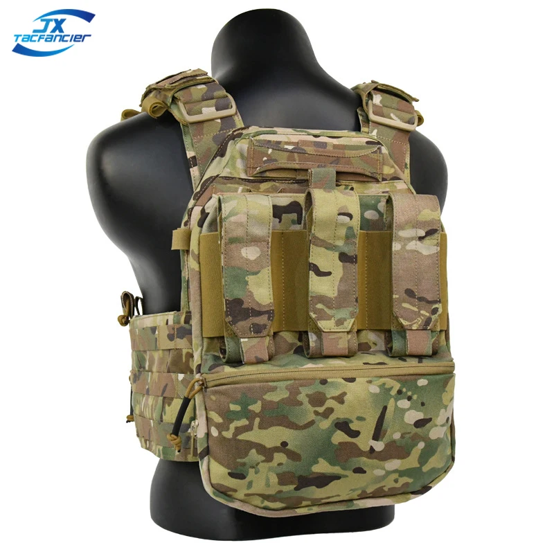Tactical Assault Back Panel MOLLE Adapter Zipper M4 AK Triple Magazine ...