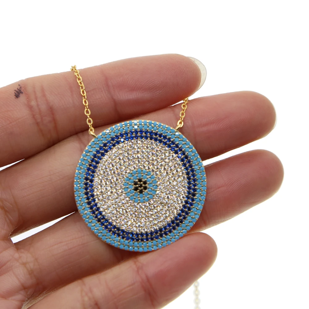 2022 New Micro Zirconia Greek Evil Eye Charm Silver Color Lucky Blue ...