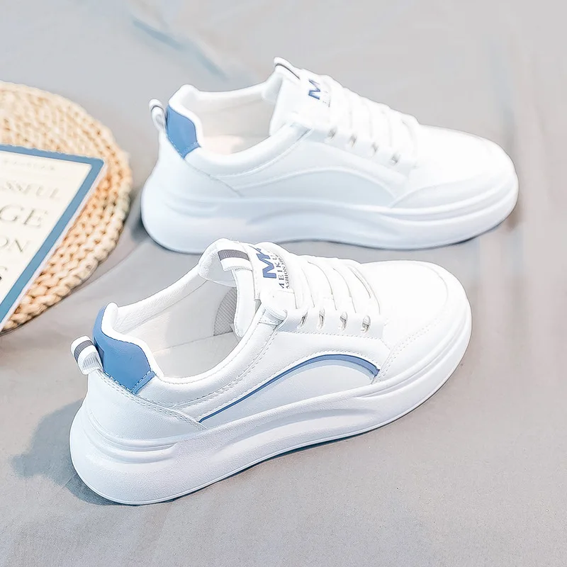 Ladies-White-heighten-Jogging-Shoes-Female-Trainers-Women-Thick-soled ...