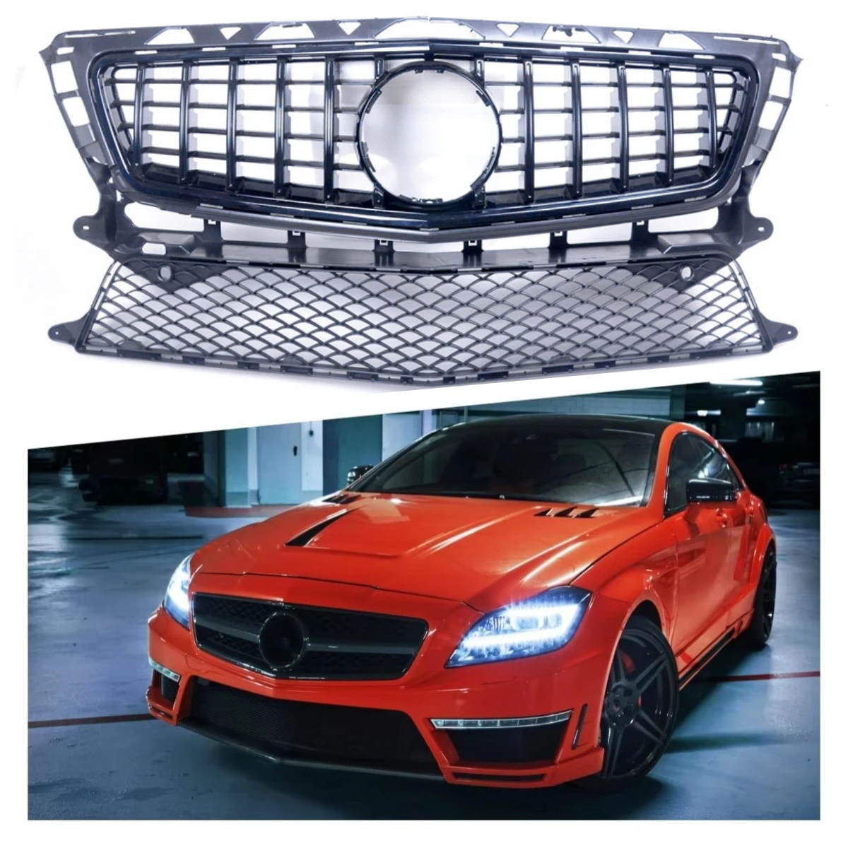 Gt Style Front Bumper Grille Racing Grills For Mercedes Benz Cls Class