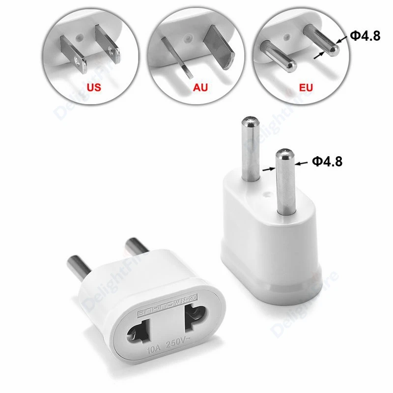 1pc euro plug tomada de viagem usto ue plugue adaptador carregador ...