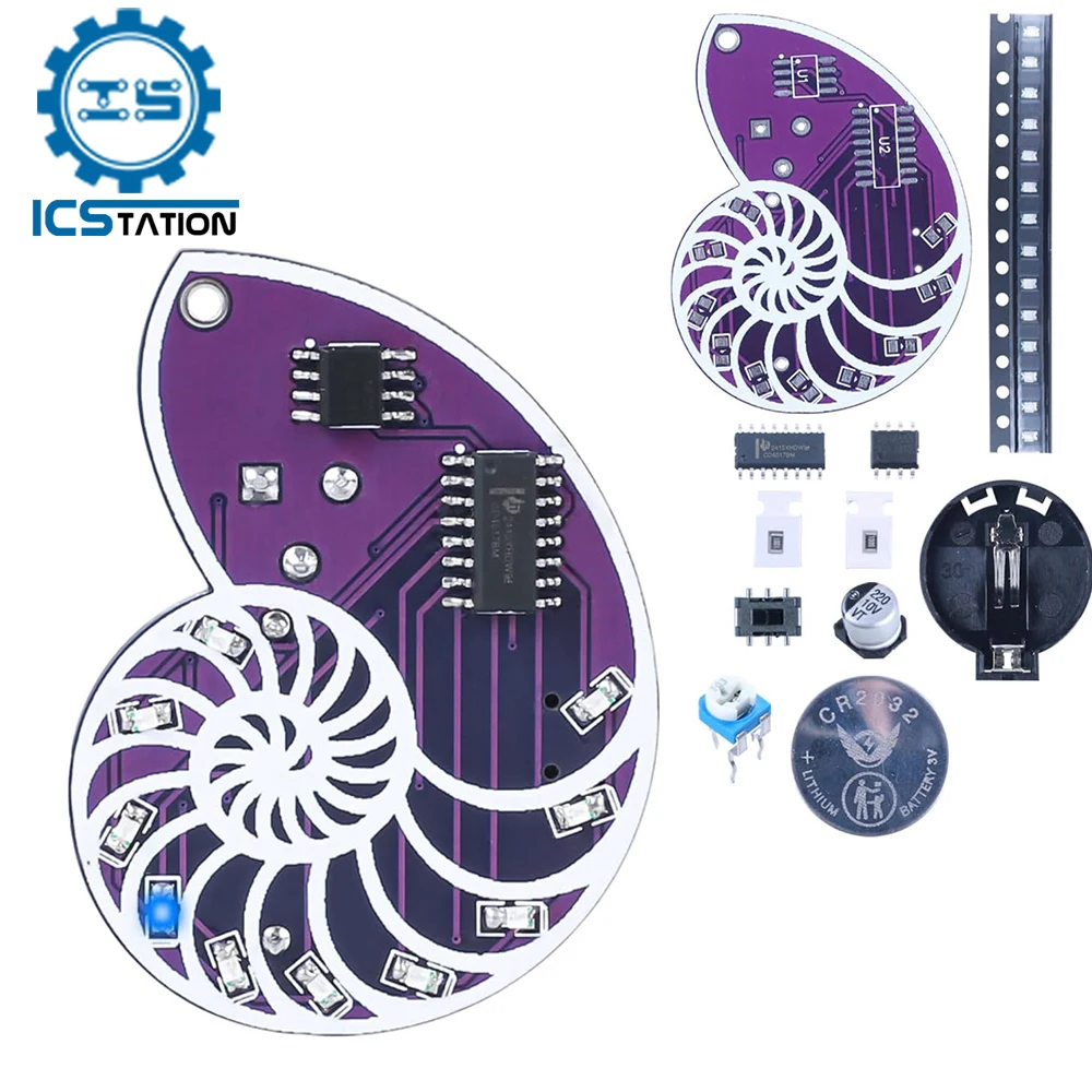 DIY-Soldering-Learning-Kit-LED-Seashell-Design-SMD-SMT-Learner-Solder ...