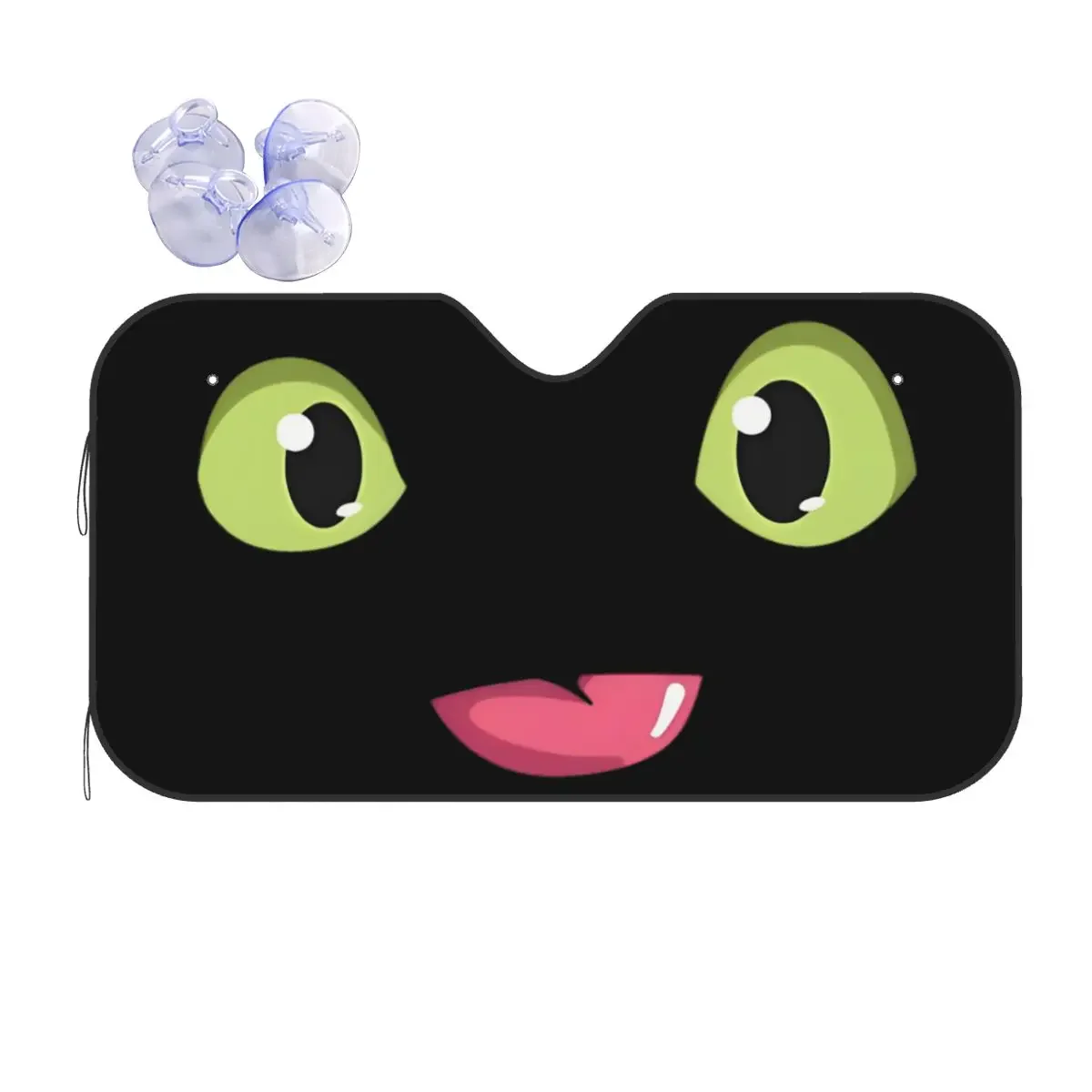 Toothless Dragon Cute Face Sunshade: The Ultimate Car Shade for Fans ...
