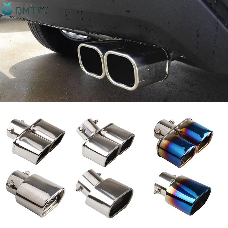 Universal-Car-Exhaust-Tips-For-1-5-2-25-Inch-Inlet-Tailpipe-Stainless ...