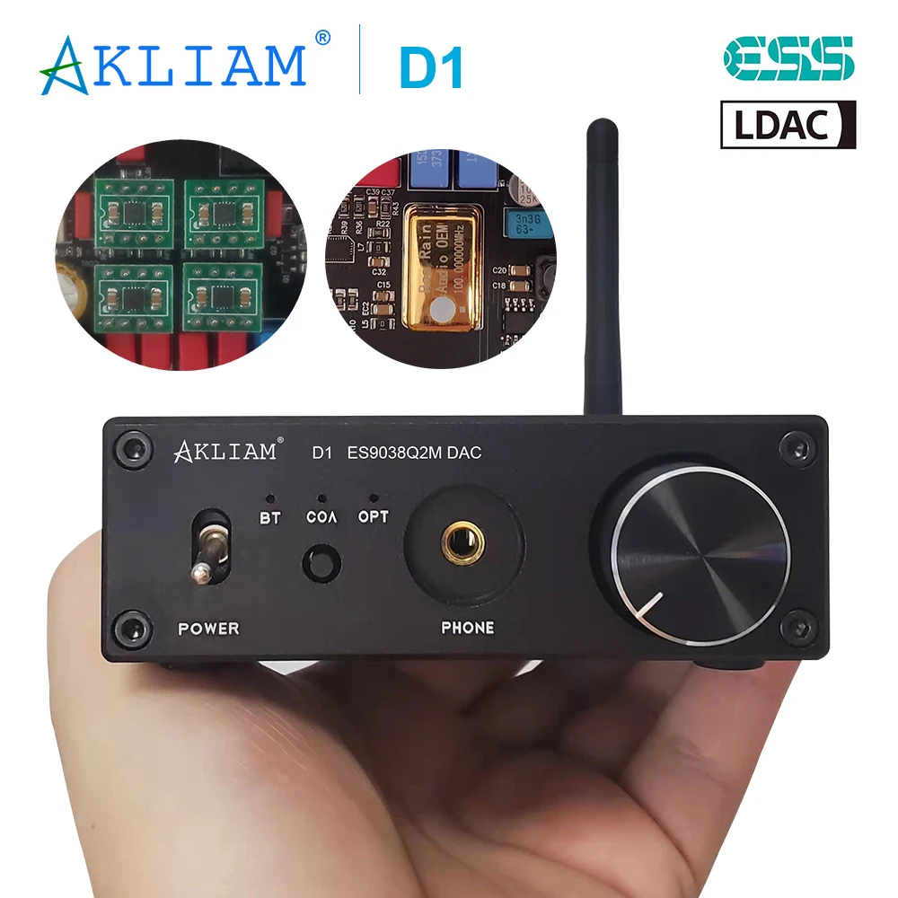 AkLIAM D1 ES9038Q2M DAC QCC5125 Bluetooth DAC Board APTX HD LDAC HIFI ...
