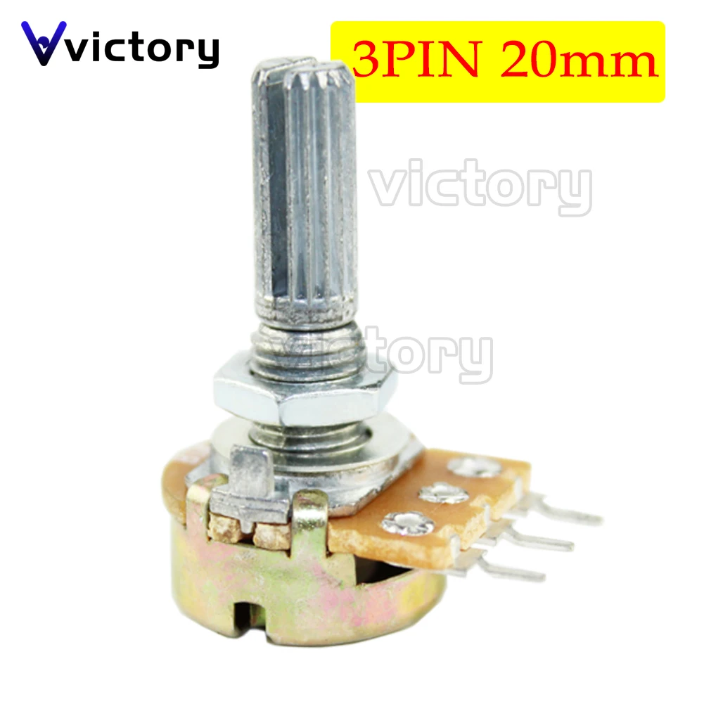 5Pcs-WH148-3PIN-20Mm-Potentiometer-B1K-B1M-Ohm-B1K-B2K-B5K-B10K-B20K ...