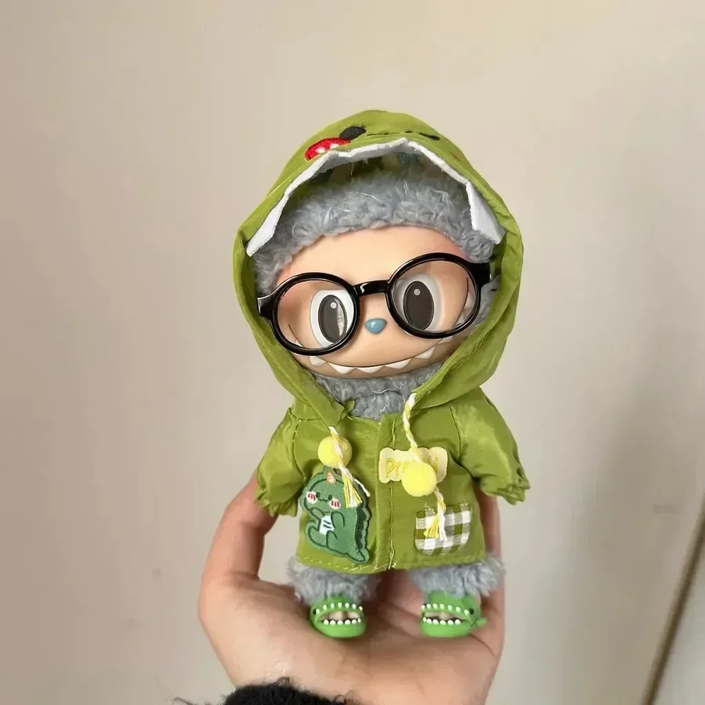 Conjunto de impermeable de dinosaurio, ropa para Labubu, Mini muñeca de ...