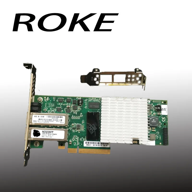 NC523SFP Dual Port 10GbE SFP PCI-E NIC Fiber Optic 10G Network Card Adapter QLE-3242 593742-001 ...