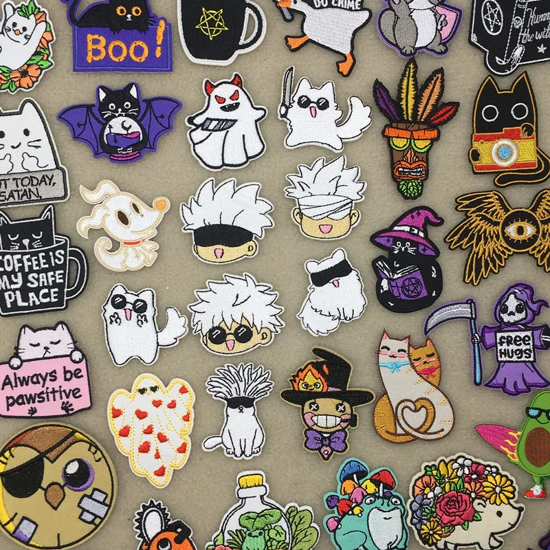 Cartoon-Animal-Patch-Iron-On-Patches-On-Clothes-Anime-Embroidery ...