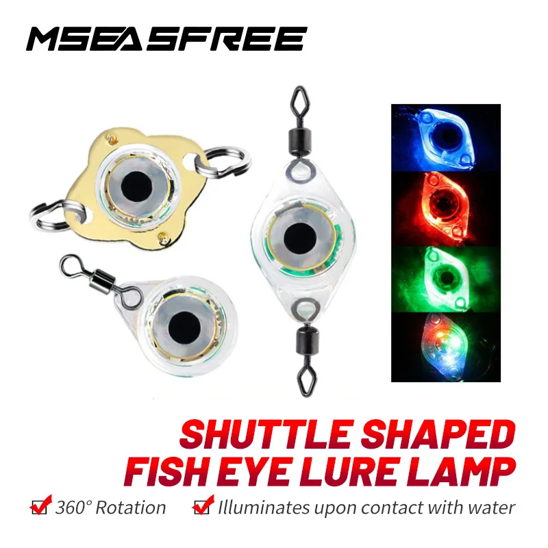 MSEASFREE-Mini-Fishing-Lure-Light-LED-Deep-Drop-Underwater-Eye-Shape ...