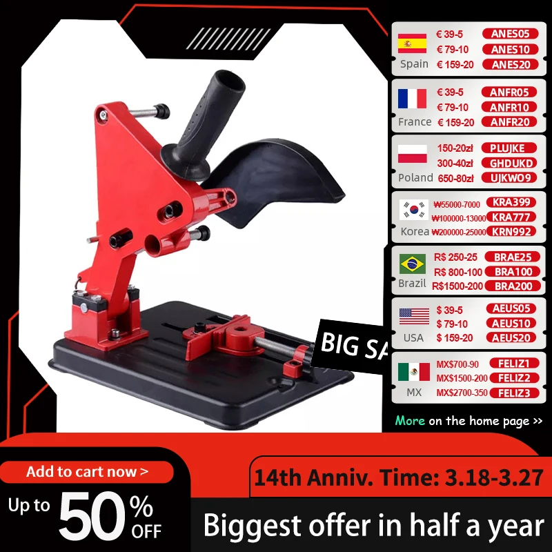 ALLSOME Angle Grinder Stand Angle Grinder Bracket Holder Support for ...