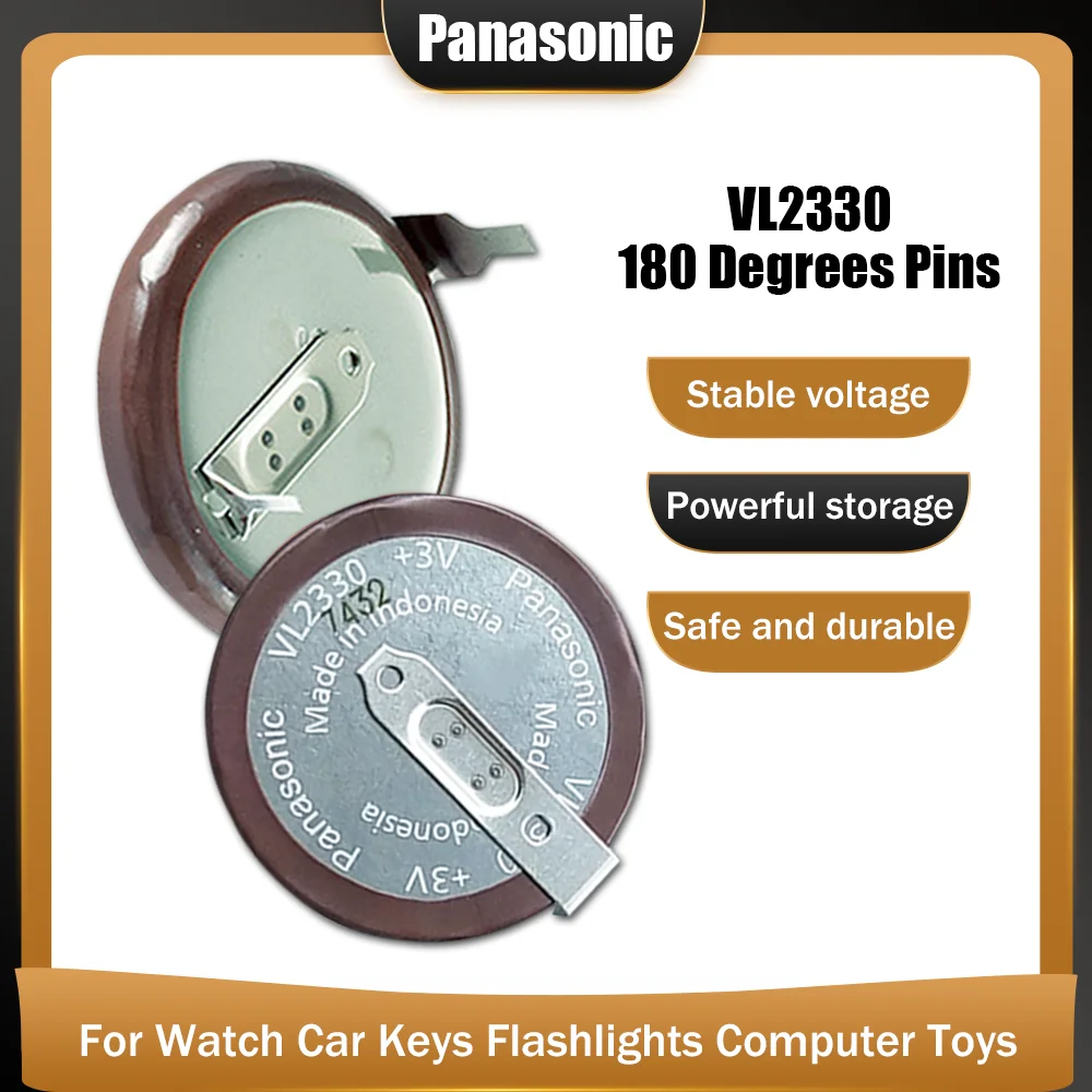 1-2PCS Panasonic VL2330 180 Degrees 3V Lithium Battery For Car Keys ...
