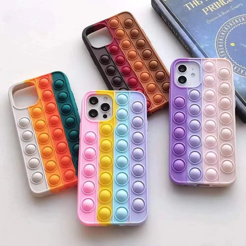 Silicone Fidget Phone case Soft Bubble Waterproof Phone protector ...