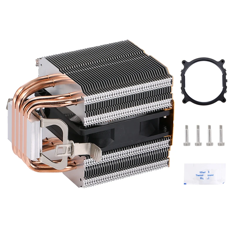 Computer-Processor-CPU-Cooler-Dual-Tower-4-Heat-Pipe-PWM-Fan-Universal ...