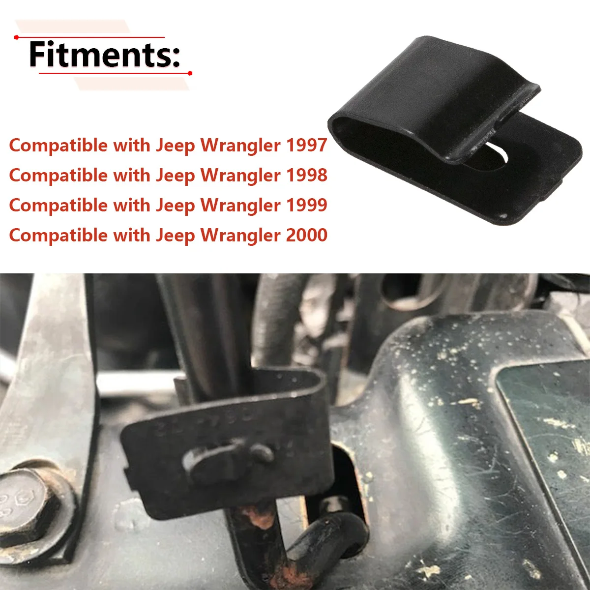 Hood-Prop-Support-Rod-Retainer-Clip-For-Jeep-Wrangler-1997-1998-1999 ...