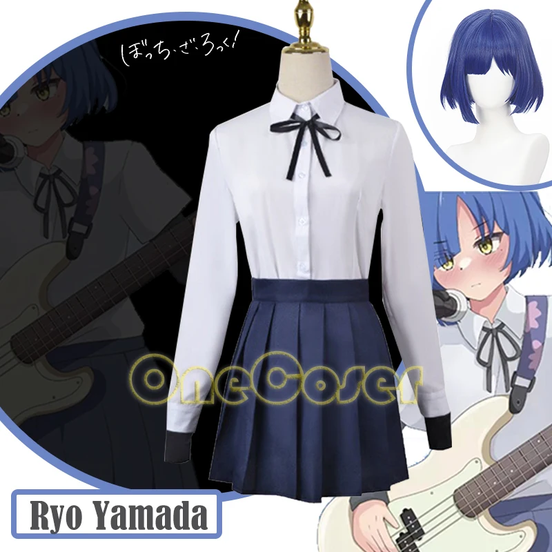 Anime-Bocchi-the-Rock-Ryo-Yamada-Cosplay-Costume-Blue-Shirt-Wig-JK ...