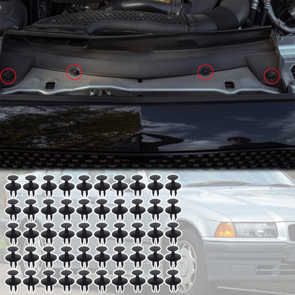 50Pcs-Engine-Bay-Shield-Boot-Lining-Trim-Panel-Carpet-Clips-Rivets-For ...