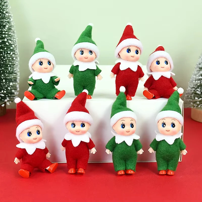 Merry Christmas Elf Dolls Ornaments Mini Cute Baby Doll Xmas Gift For ...