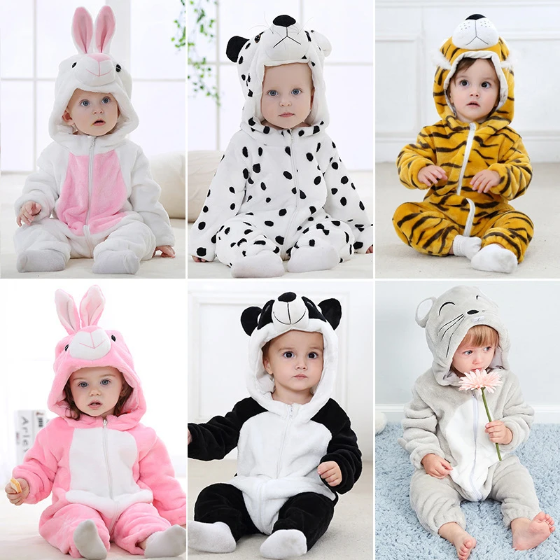 Baby-Cartoon-Romper-Costumes-Flannel-Toddler-Onesie-Animal-Tiger ...