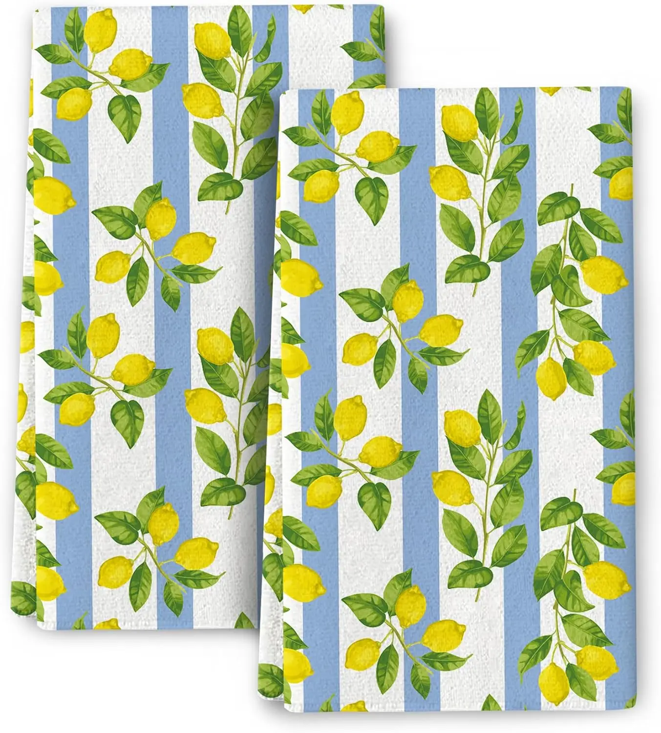 2pc Summer Lemon Kitchen Towels Decor Kitchen Supplies Soft Absorbent ...