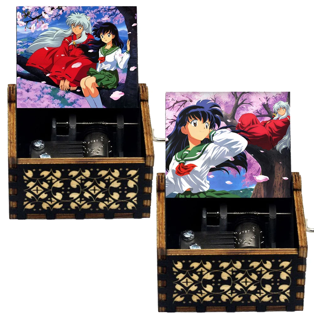 Caja-de-m-sica-Inuyasha-negra-con-estampado-de-Color-de-madera ...
