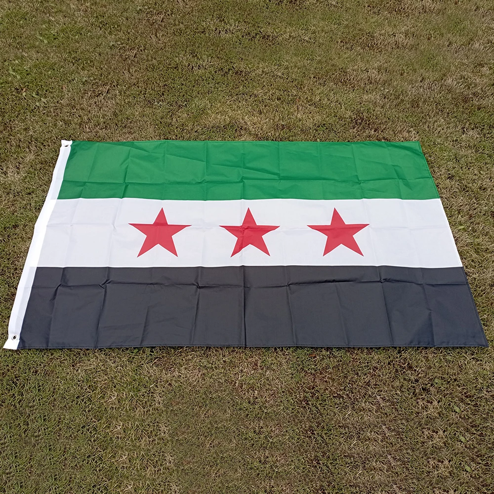 xvggdg Syria flag 90*150cm polyester Hanging Banner The Syrian Arab ...