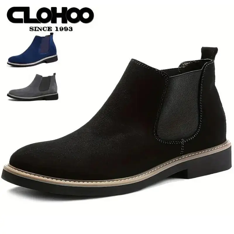 CLOHOO-Men-s-Genuine-Leather-Shoes-Handmade-Chelsea-Boots-Outdoor ...