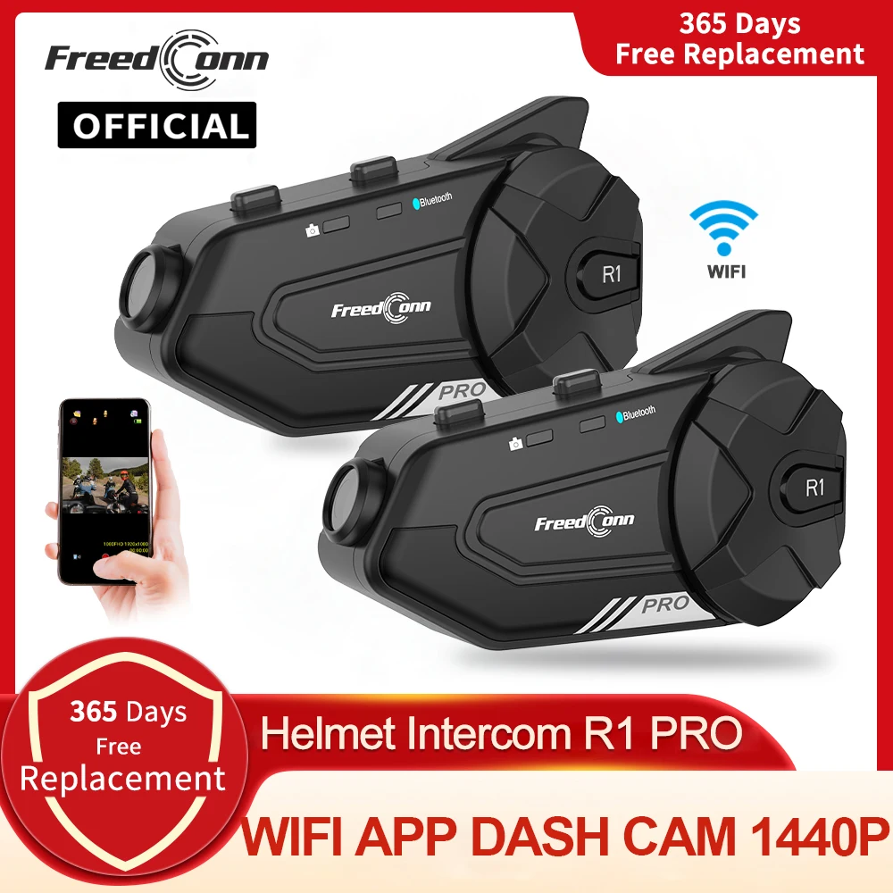 Freedconn-R1-Pro-Bluetooth-Motorcycle-Intercom-Helmet-Headset-Group ...