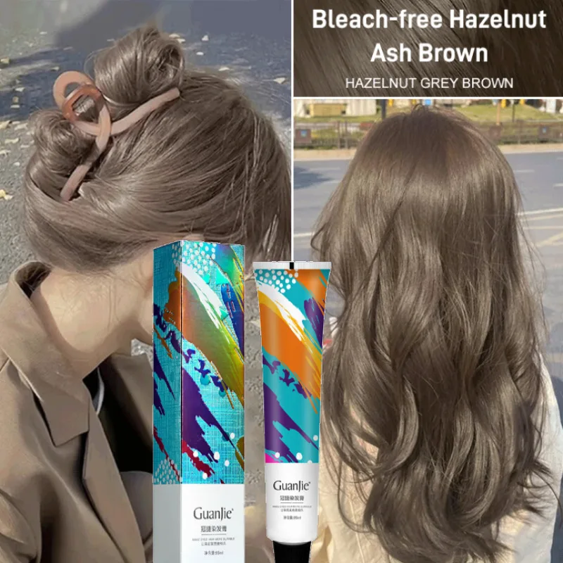 Plant-hair-dye-Hazelnut-Ash-Brown-Non-Bleaching-Dye-Cream-Permanent ...
