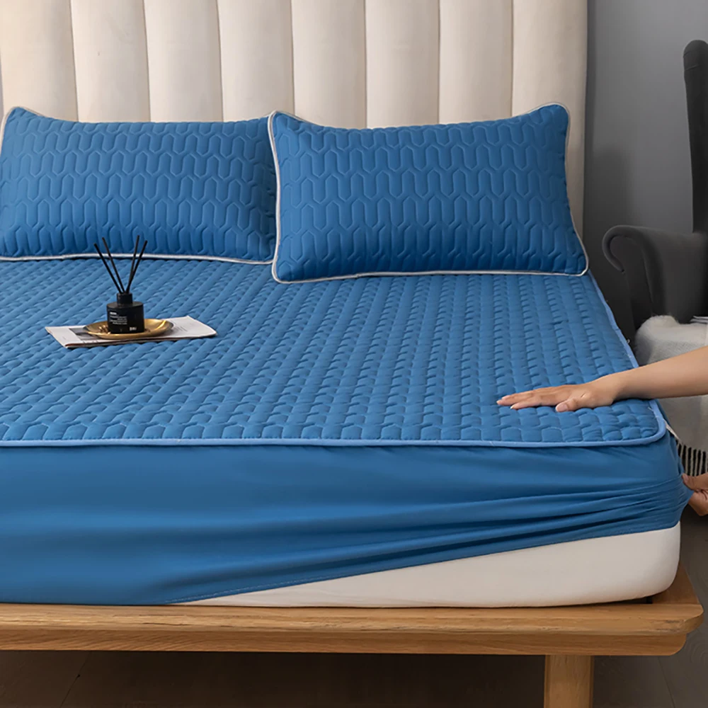Waterproof-Thicken-Mattress-Pad-Protector-Skin-Friendly-Durable-Fitted ...