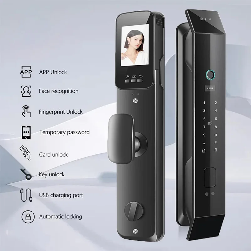 Smart-Door-Lock-3D-Face-Fingerprint-Card-Swiping-Mechanical-Key-Cat-Eye ...