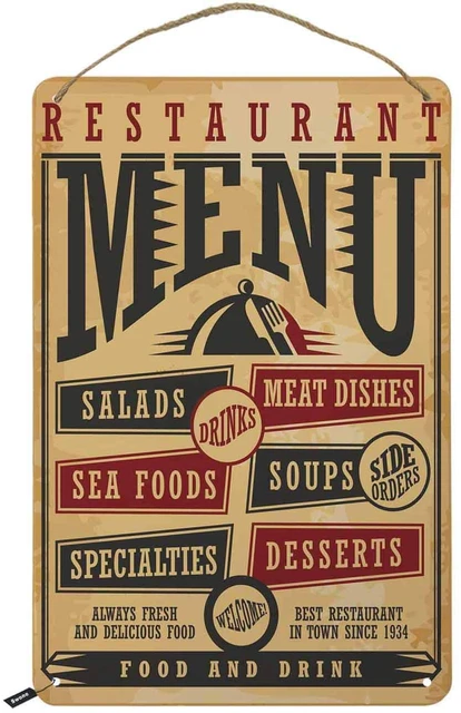 Vintage Menu Sign