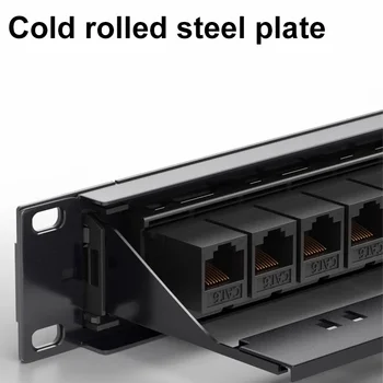 OMAY 19Inch 1U 24 Port CAT6 Patch Panel Cabinet Rack Pass-Through RJ45 ...