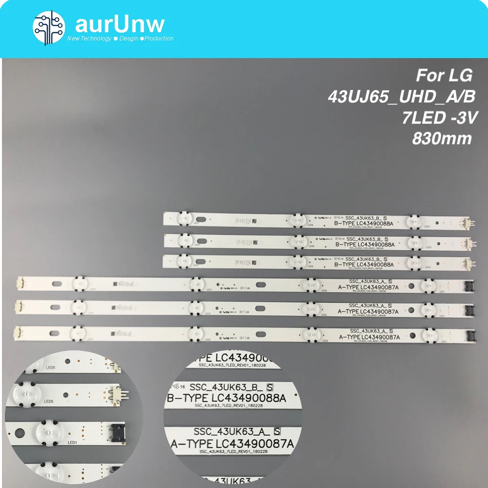 LED-backlight-strip-for-LG-43UJ6300-43UJ6500-43UJ6560-43UJ651V-43UJ561V ...