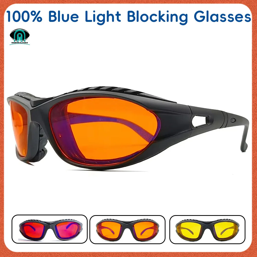 Orange Lens 100% Blue Light Blocking New Goggles Personality Glasses ...