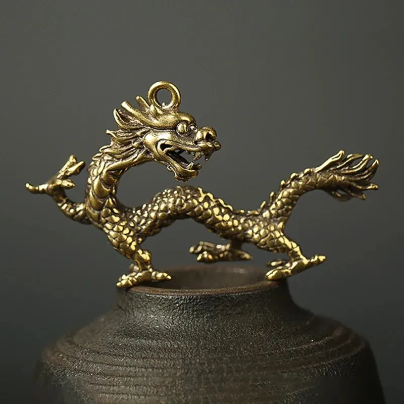 Chinese-Beast-Dragon-Statue-Bronze-Figurine-Ornaments-Antique-Copper ...