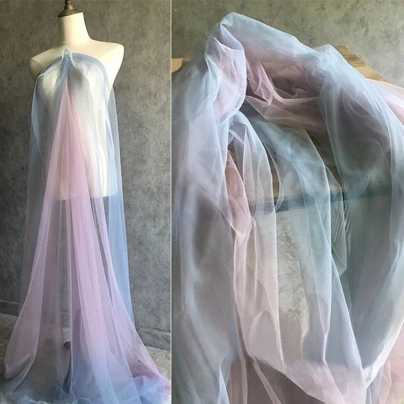 Mesh-Fabric-Gradient-Soft-Transparent-Wedding-Dress-Creative-Clothing ...