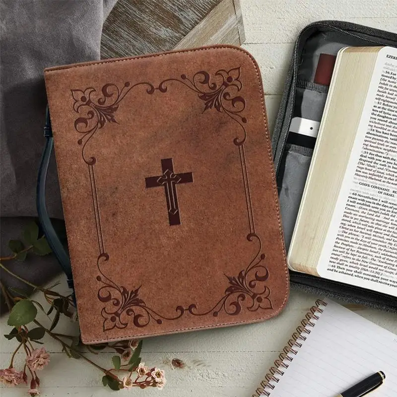 PU-Leather-Book-Bible-Case-Portable-Zippered-Bible-Covers-Water ...