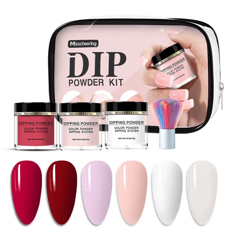 Dipping Powder Set French White Nude Pink Dip Powder Pigment for ...
