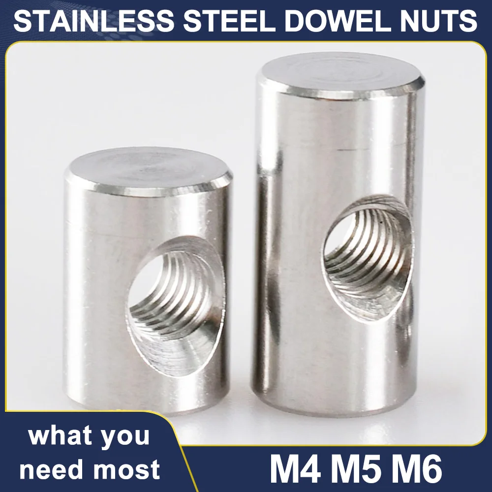 Cross Hole Barrel Nut M4 M5 M6 304 Stainless Steel Bolts Cylindrical ...
