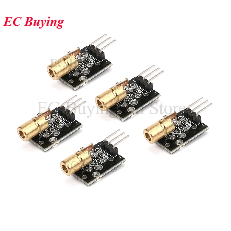 5pcs Ky-008 650nm Laser Sensor Module 6mm 5v 5mw Red Laser Dot Diode ...