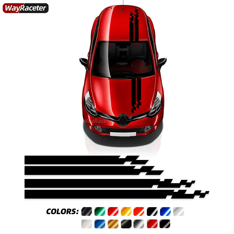 4 Pcs Car Hood Sticker Bonnet Stripes Roof Racing Sport Body Decal For ...