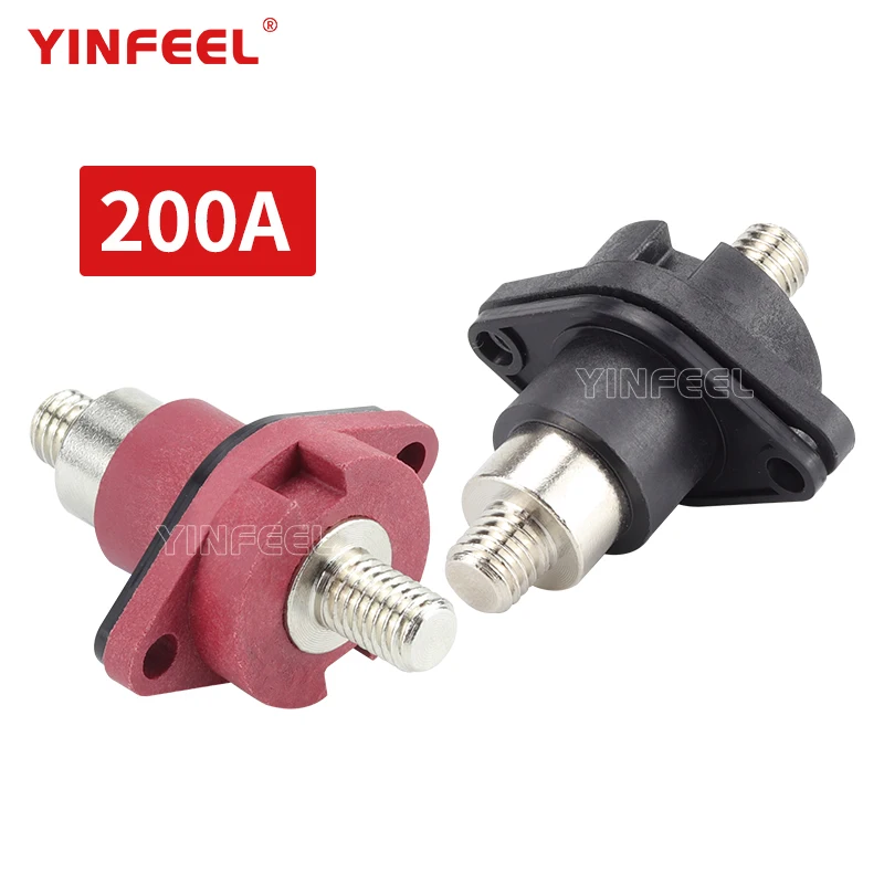 200a-M8-outer-screw-copper-rod-circular-cable-connector-terminal-brass ...