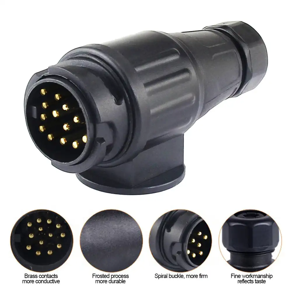 12V 13 Pin Trailer Plug Durable 13 Pole Electrical Caravan Wiring ...