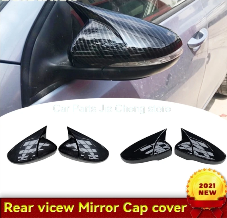 2x-Carbon-Look-Side-Wing-Mirror-Cover-For-VW-For-Volkswagen-Golf-6-MK6 ...