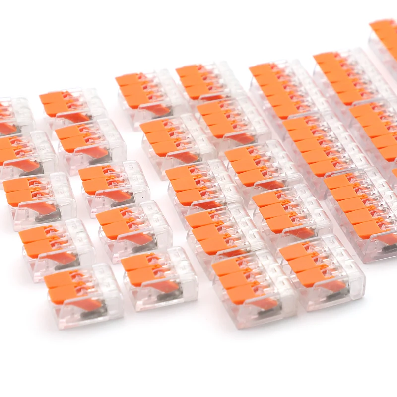 10pcs-3-Port-Quick-Wiring-Terminal-Transparent-Connector-Press-Type ...